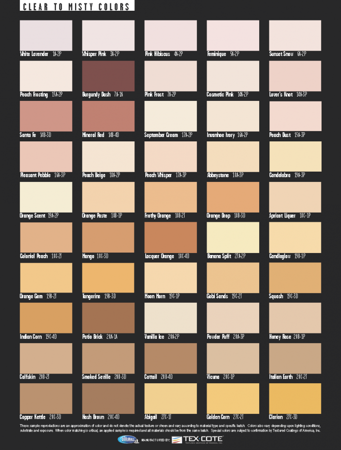 TexCote Coolwall Colors - California Energy Contractors