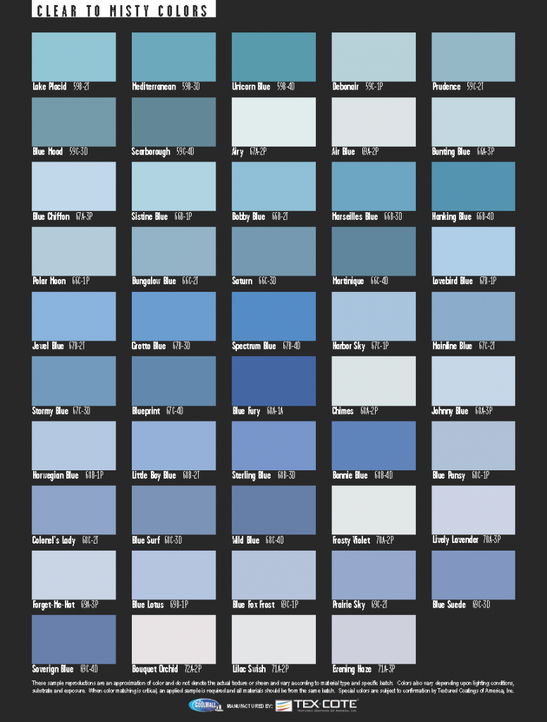 TexCote Coolwall Colors - California Energy Contractors