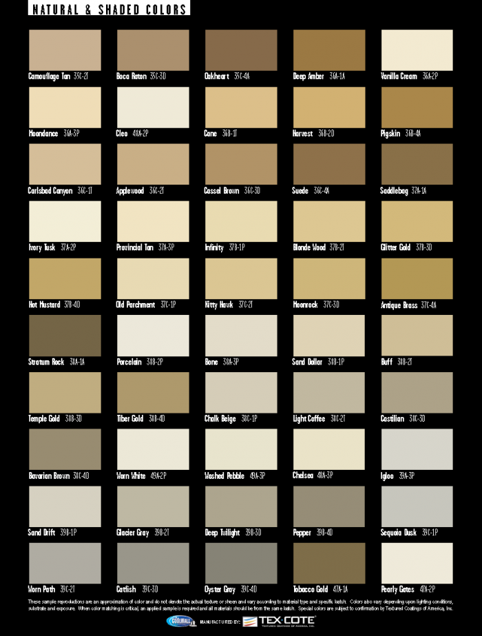 TexCote Coolwall Colors - California Energy Contractors